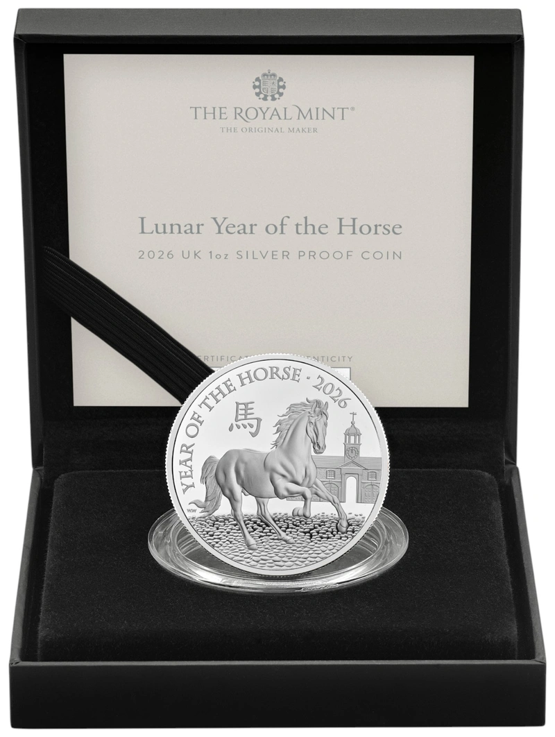 2026 Royal Mint 1 ουγγιά Ασημένιο Νομισμα του Έτους του Αλόγου - από ...